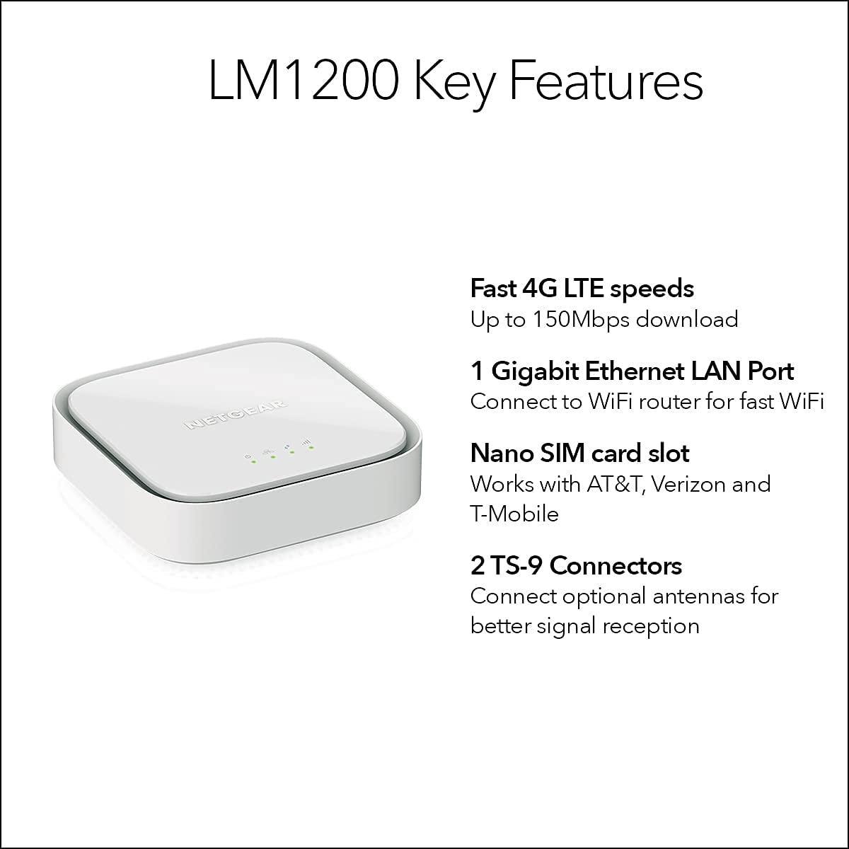 NETGEAR 4G LTE Broadband Modem (LM1200) β Use LTE as a Primary Internet Connection (Renewed)