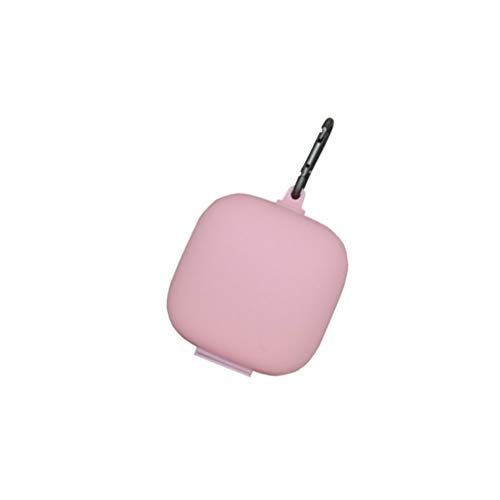 UKCOCO Compatible for Beats Powerbeats Pro Case Cover Silicone Full Protective Shockproof Case Wireless Headset Protective Case Cover with Carabiner - Pink