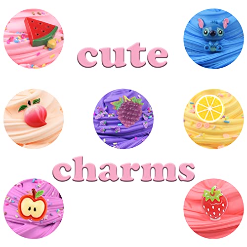 7 Pack Mini Butter Slime Kit for Girls 10-12, with Blue Slime, Lemon Watermelon and Peachybbies Slime Charm etc,DIY Scented Putty Slime for Kids,Soft and Non-Sticky,Cute Stuff Toys