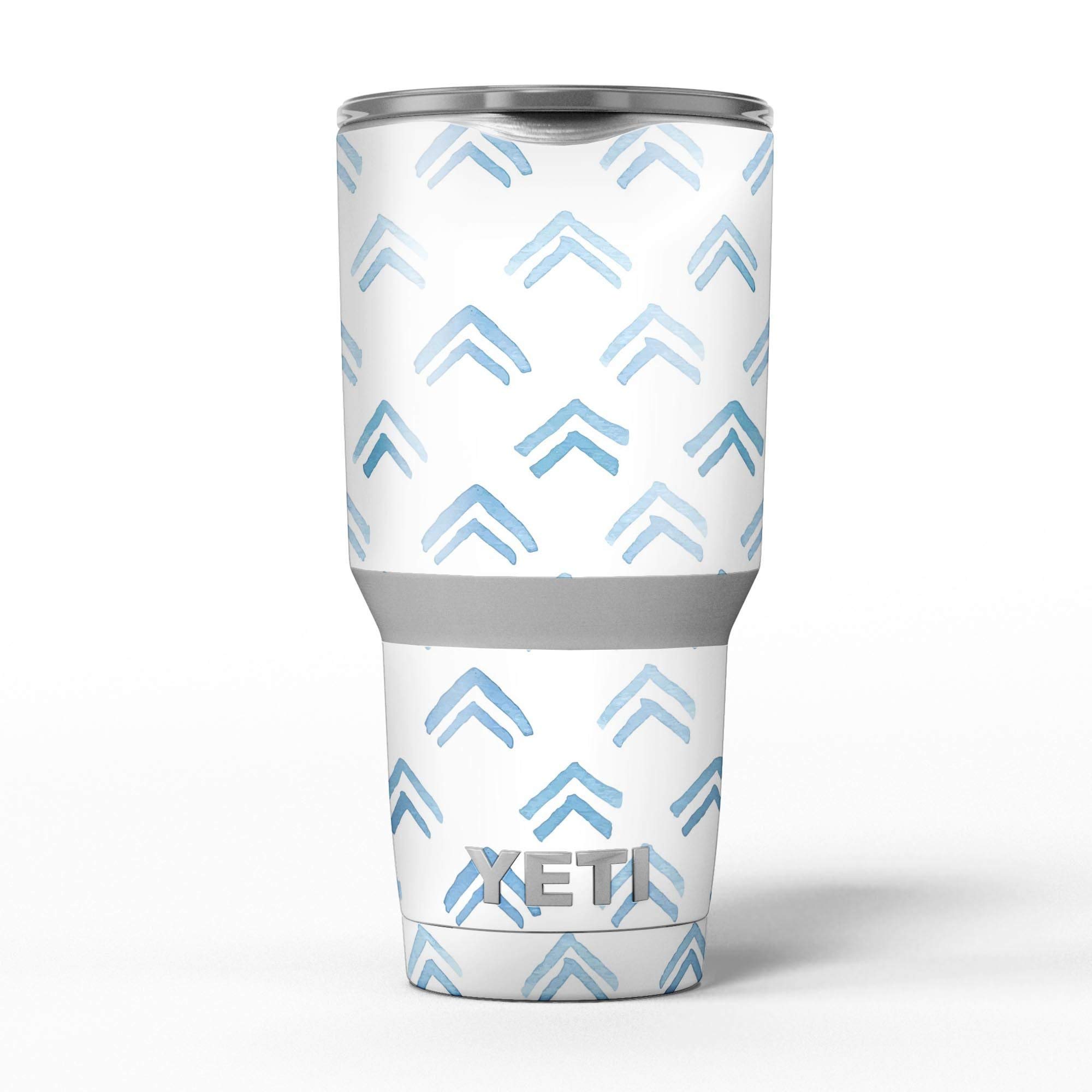 Design Skinz The Blue Upwards Arrow Pattern - Skin Decal Vinyl Wrap Kit Compatible with The Yeti Rambler Cooler Tumbler Cups