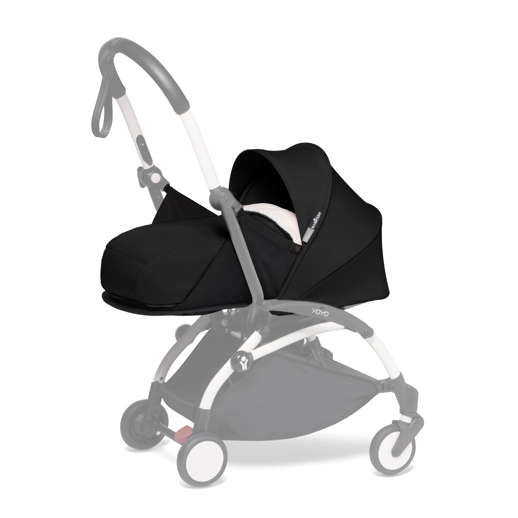 BABYZEN YOYO 0+ Newborn Pack, Black - Includes Mattress, Canopy, Head Support & Foot Cover - Requires YOYO2 Frame (Sold Separately)