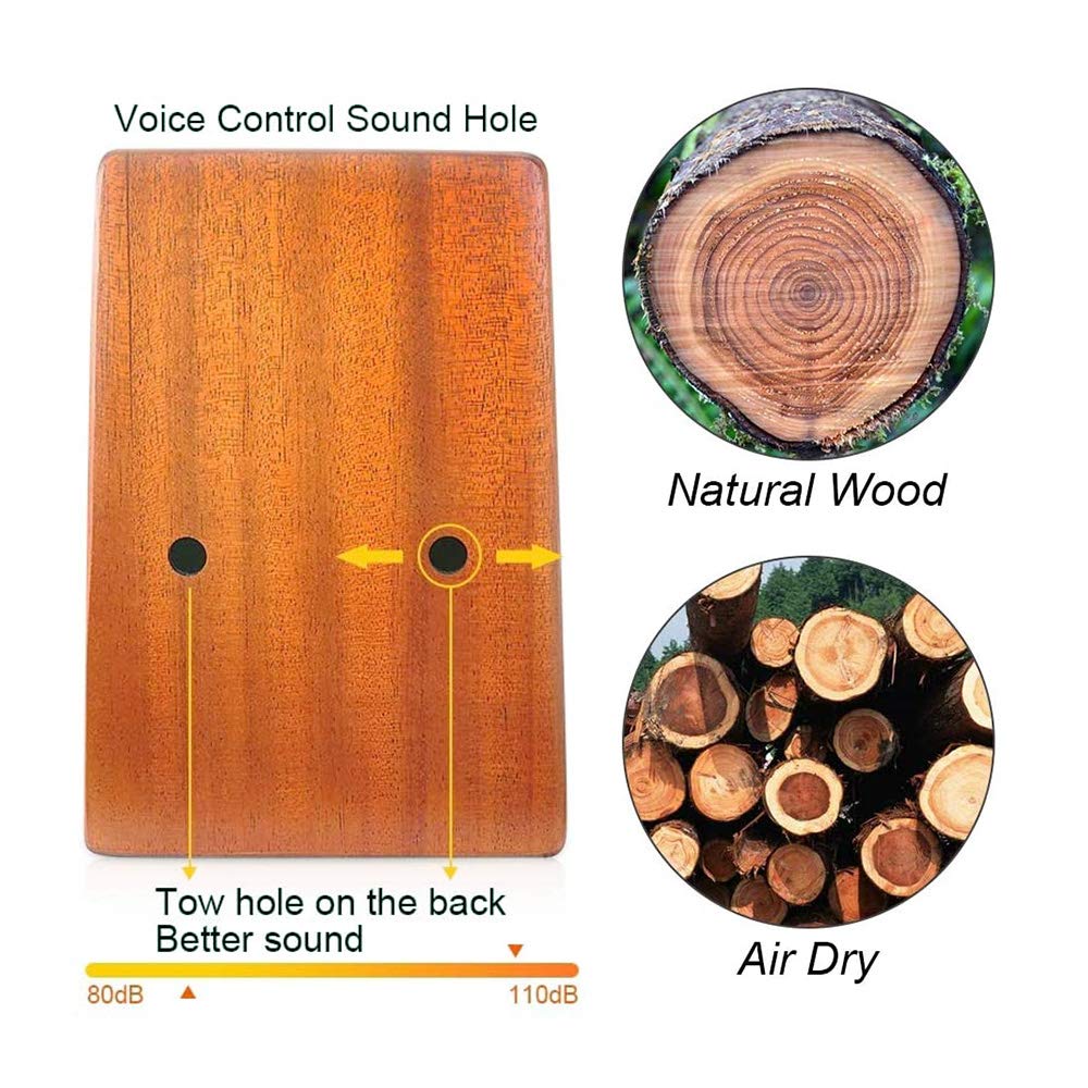 17 Key Kalimba Thumb Piano Wiht Study Instruction and Tune Hammer Portable Mbira Sanza African Wood Finger Piano