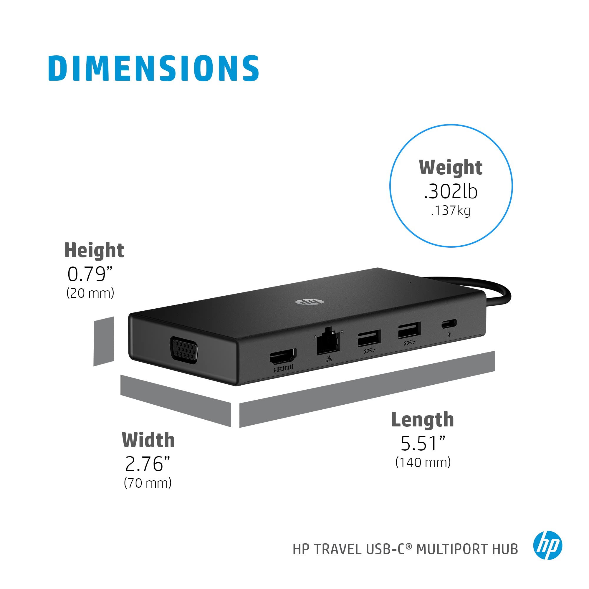 HP Travel USB-C Multi-Port Hub (1C1Y5AA#UUF)