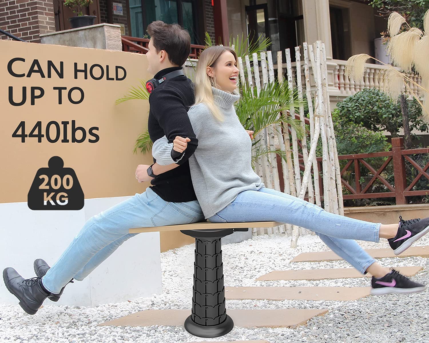 20.4“Telescoping Stool with Cushion,Portable Camping Stool More Sturdy Capacity 550Ib,Collapsible Retractable Stool Adjustable Folding Stool for Garden Fishing Hiking BBQ with Carry Bag,Carabiner