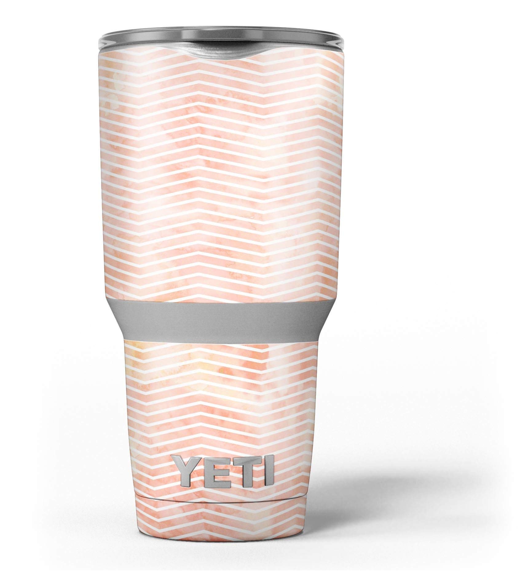 Design Skinz The Apricot Grunge Surface with Chevron - Skin Decal Vinyl Wrap Kit Compatible with The Yeti Rambler Cooler Tumbler Cups