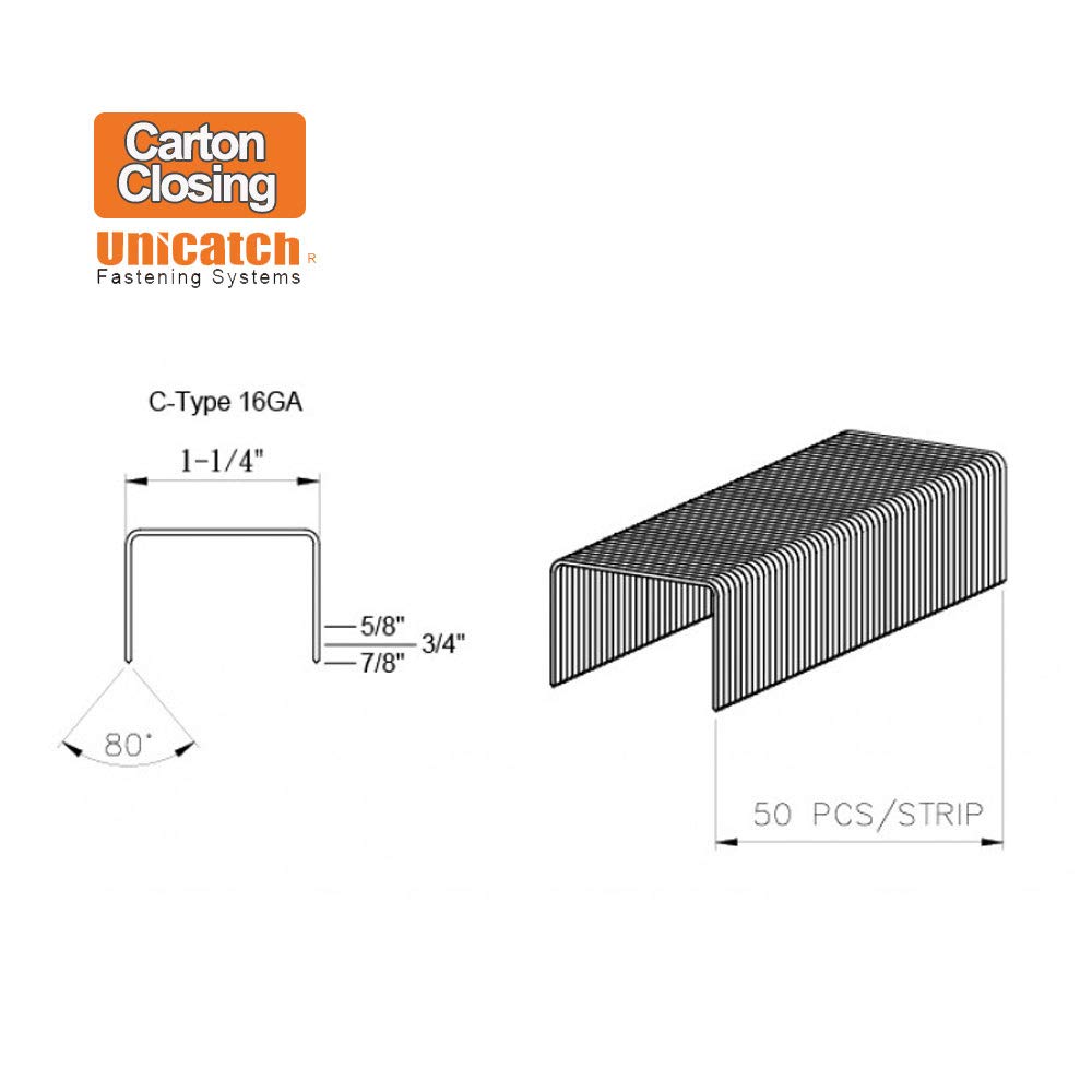 Copper CC34C Carton Closing Staples 1-1/4-Inch Crown, 3/4-Inch, C34 for Pneumatic & Manual (2,000/Box)