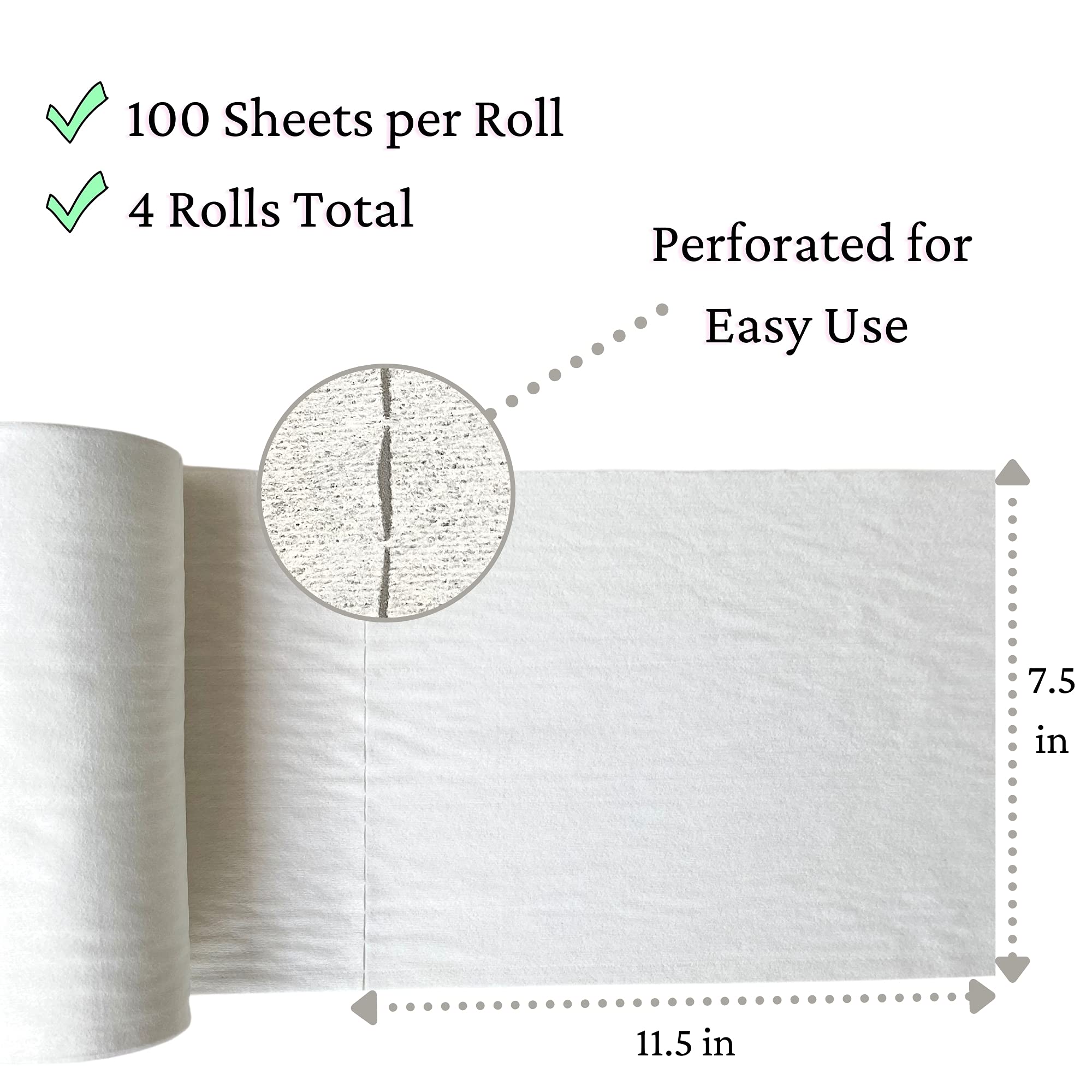 Kohana Baby Soft Biodegradable Bamboo Diaper Liners for Easy Cloth Diapering | Unscented & Chlorine Free - 400 Sheets (4 PK)