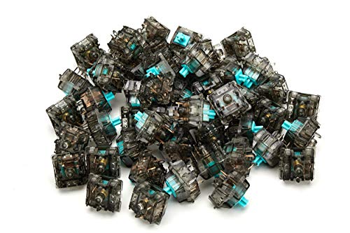 KOSEKY DSL1 Linear Keyboard Switch,Silent,60cN Force,Gold-Plated Spring,Pre Lubed, Linear Keyswitch 5 Pins for Mechanical Gaming Keyboards (90 Packs, Smoky Transparent,Aqua)