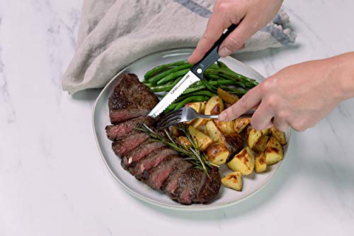 GINSU Kiso® Dishwasher Safe and Always Sharp 6 Piece Black Steak Knife Set, 3" W x 11.25" x 1.5