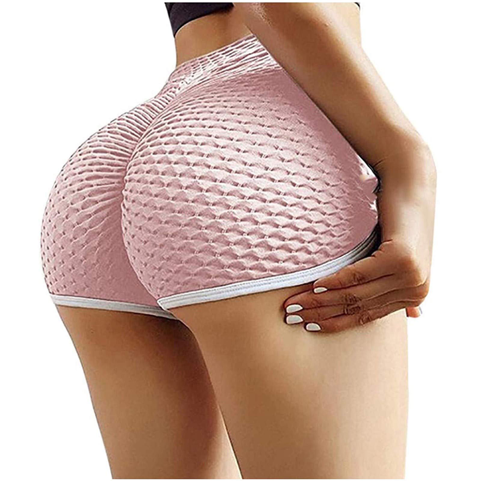 Bblulu Women Workout Biker Shorts Brazilian Textured Booty Leggings Shorts Anti-Cellulite Scrunch Butt Lift Yoga Pants