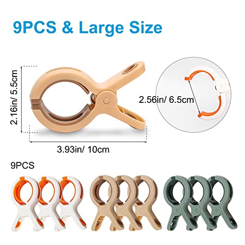 9Pcs Beach Towel Clips, Pletpet Heavy Duty Beach Towel Holders for Beach Chair, Strong Beach Towel Clips Pins Towel Holder for Pool Chair Towel