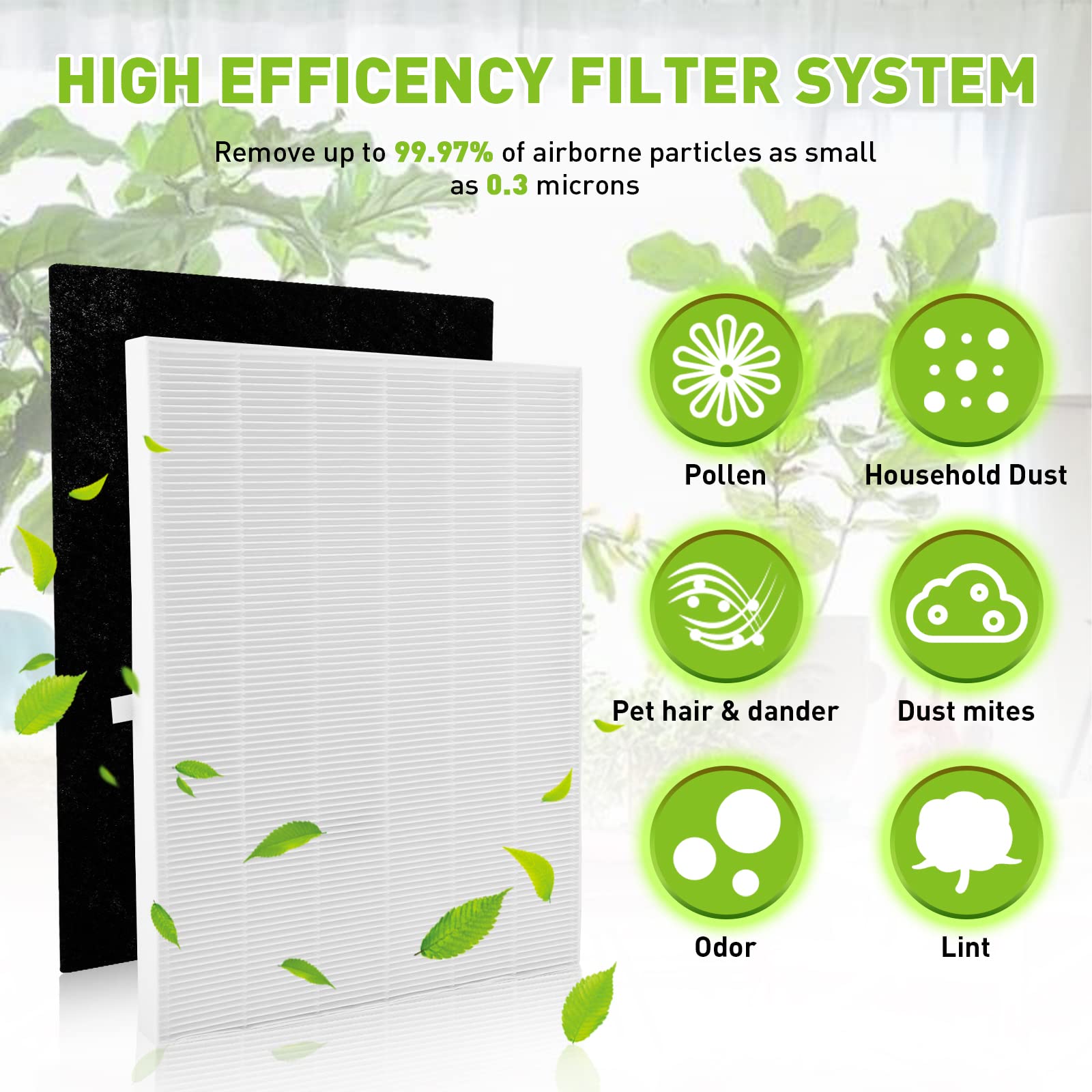 21 HEPA Replacement Filter with 3 Extra Carbon Filters for Winix C535, Winix PlasmaWave 5300, 6300, 5300-2, 6300-2, P300 Plasma wave Air Purifier, 3 HEPA Filter and 3 Carbon Filter