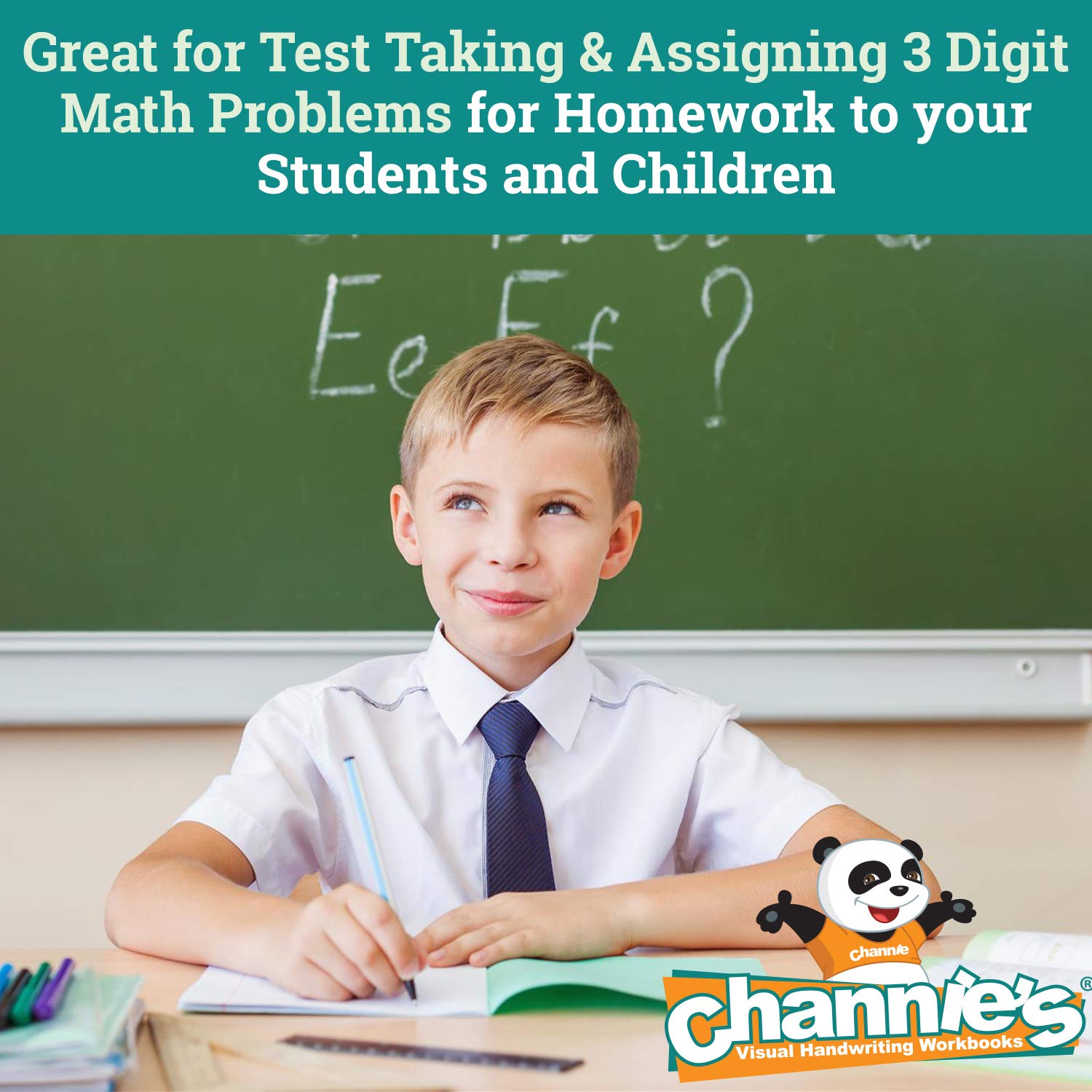 Channie's M603 Triple Digit Math Lineup Pad Math Workbook, 2nd/3rd Graders, Summer School Summer Bridge