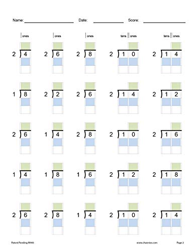 Channie’s One Page A Day Single Digit Level 1 Beginner Visual Division Workbooks for Easy Teaching & Learning Grade 3-5 Size 8.5” x 11” Summer School, Summer Bridge