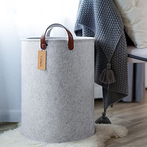 Large Laundry Hamper for Dirty Clothes, Cloths & Towels | Tall, Big Basket for Extra Loads | XL Size, Sturdy, Collapsible, Portable & Waterproof | Cute, Modern | Kids, Nursery, Girls, Baby