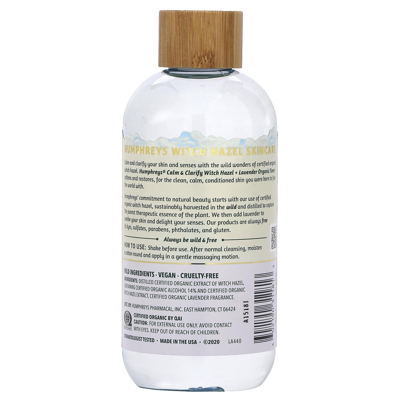 Humphreys Calm Clarify Witch Hazel + Lavender Organic Toner Fl Oz., 8 Ounce (Pack of 1)