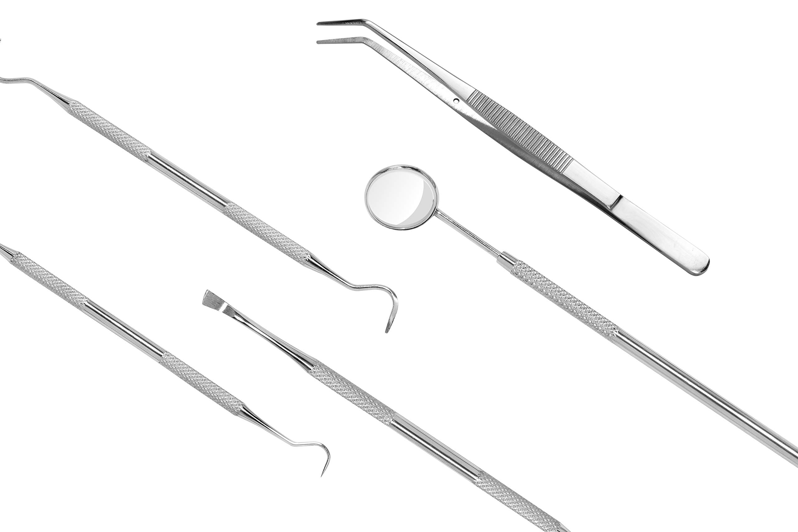 Good Dental Tools Pack, Teeth Cleaning Tools, Stainless Steel Dental Scraper, Tooth Pick Hygiene Set with Mouth Mirror, Tweezer Kit for Dentist, Family Oral Care