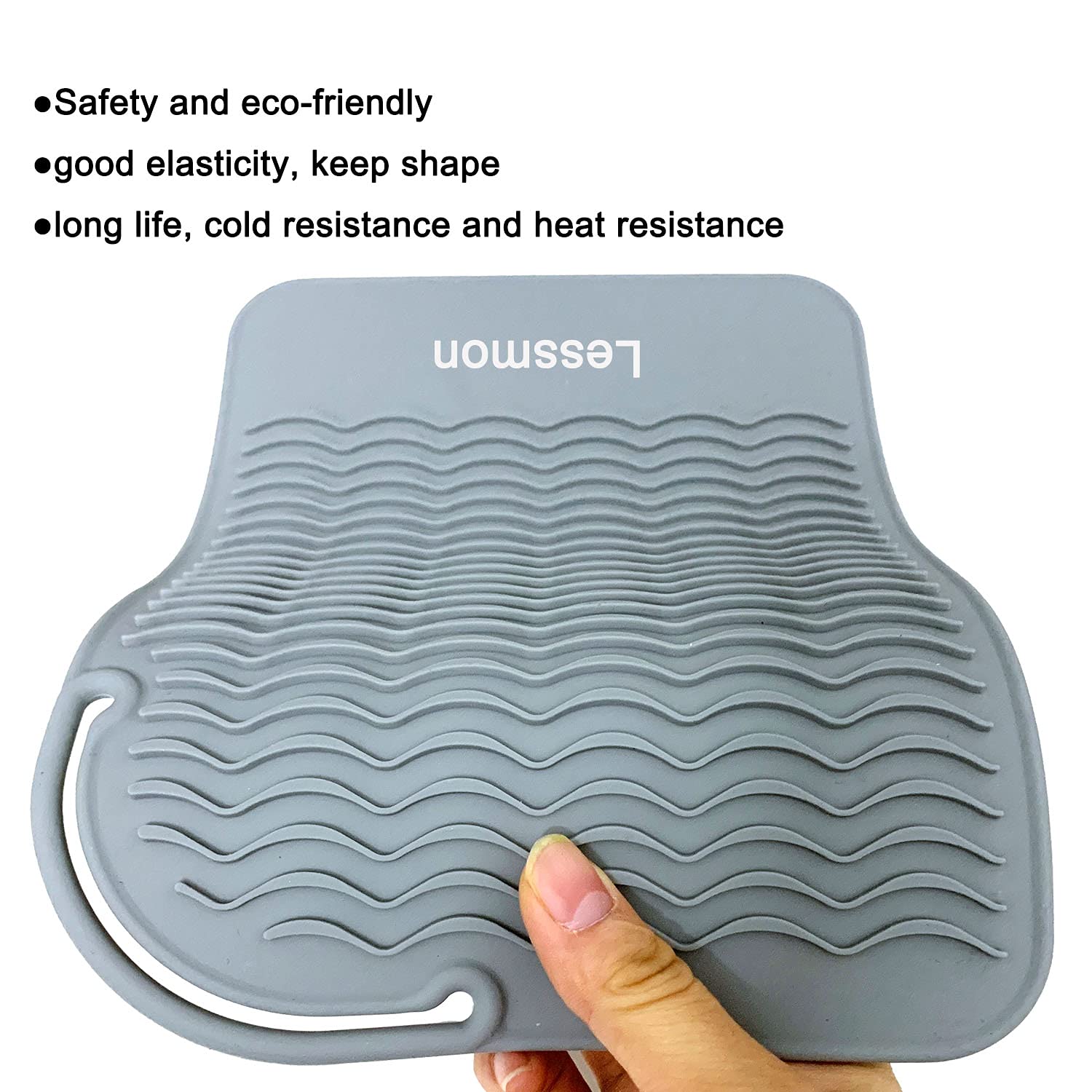 Large Heat Resistant Mat for Curling Irons, Hair Straightener, Flat Irons and Hair Styling Tools 11" x 7.5", Grey