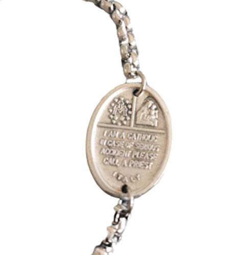 Adjustable Catholic Scapular Medal Bracelet - Stainless Steel Chain - MedjugorjeStoneGifts