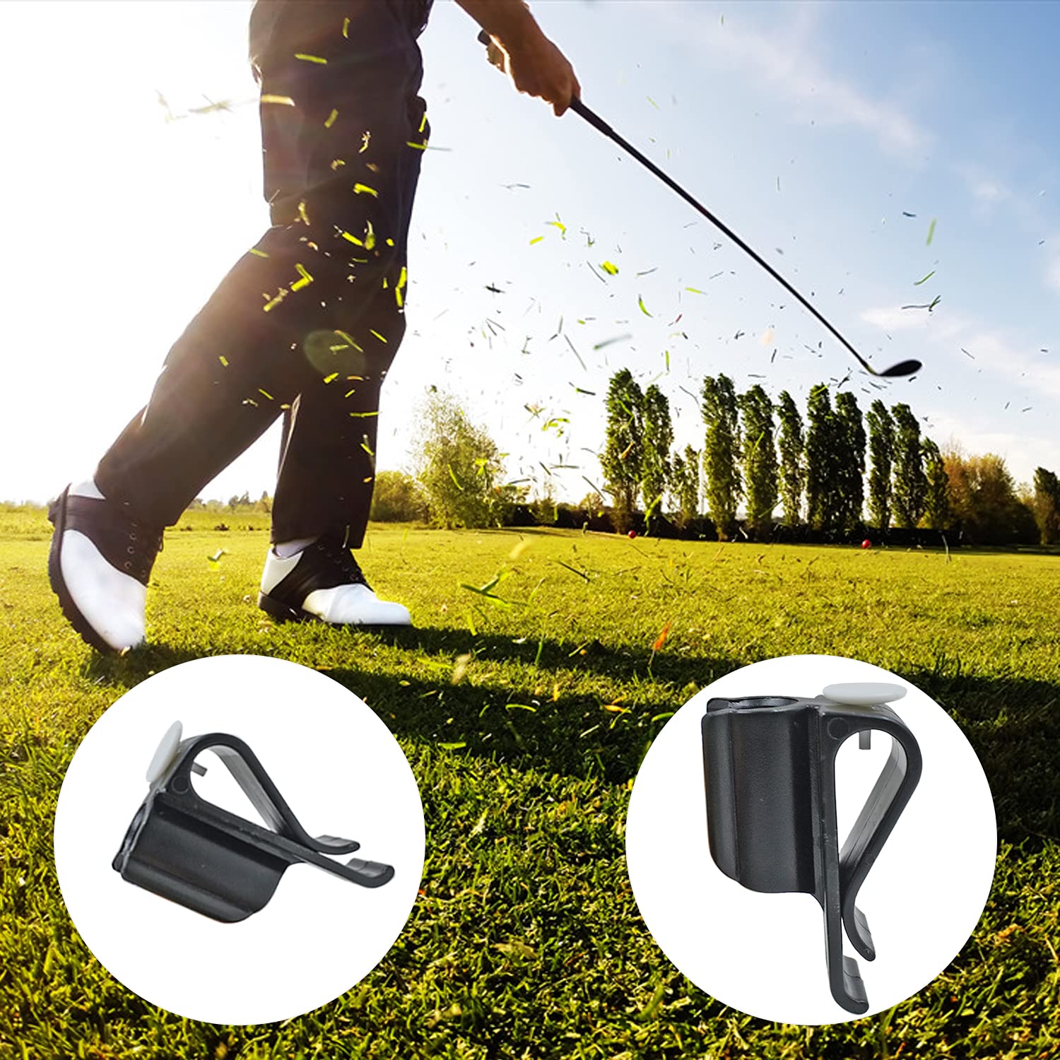 2 Pack Golf Putter Clip Golf Bag Clip on Putter Clamp Holder Golf Putter Clip Organizer Ball Marker
