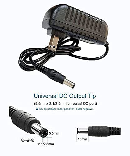 NC 9V 2000mA Power Supply 100-240V AC to 9Volt DC 2A Switching Supply Power Adapter 5.5 X2.52.1mm US Plug AC Adapter Transformer Wall Adapter, Black