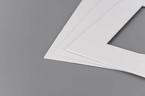 A PLUS MAX 8x10 White Picture Mat board with Core Bevel Cut Frame Mattes for 5x7 Pictures - Pack of 10
