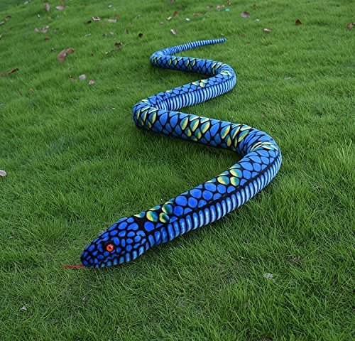 A-cool Giant Boa Constrictor Stuffed Animal Soft Snake Plush Toy (Blue(70"=180CM))