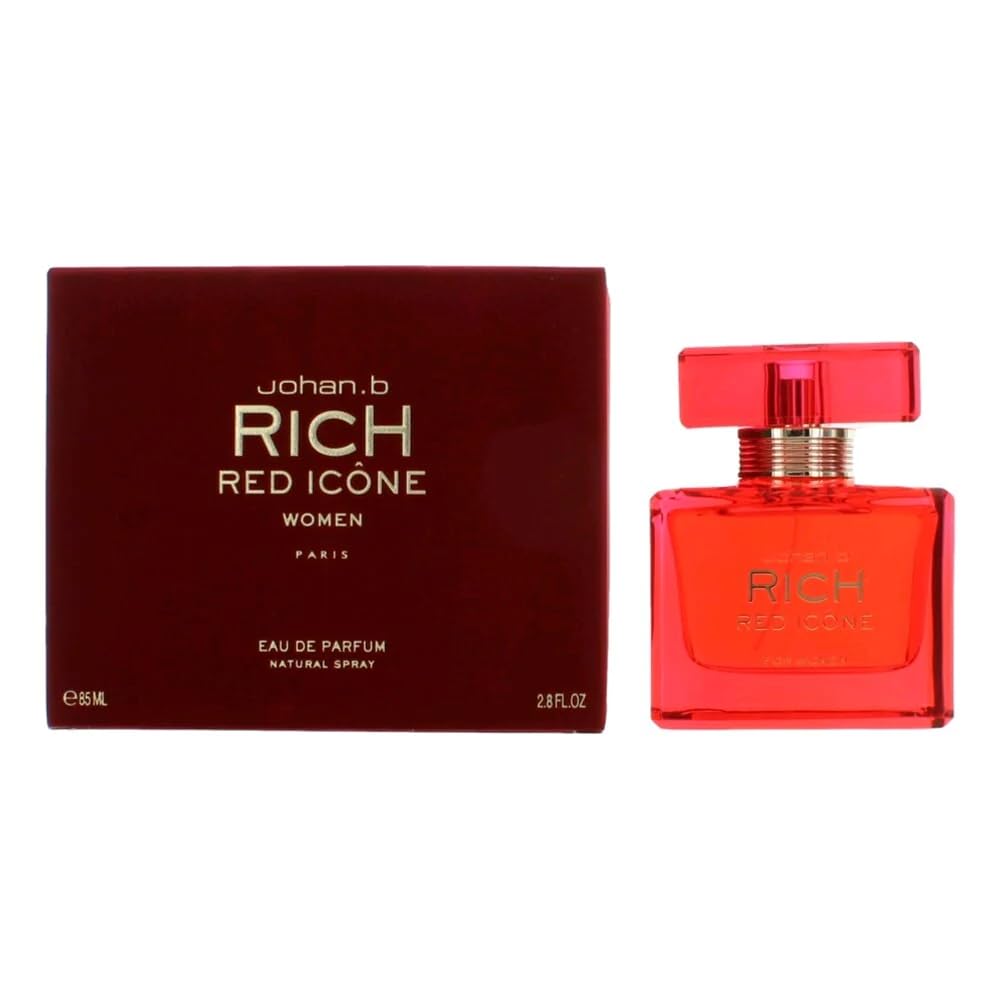 RICH RED ICONE BY JOHAN B FOR WOMEN 2.8 OZ / 85 ML EAU DE PARFUM SPRAY