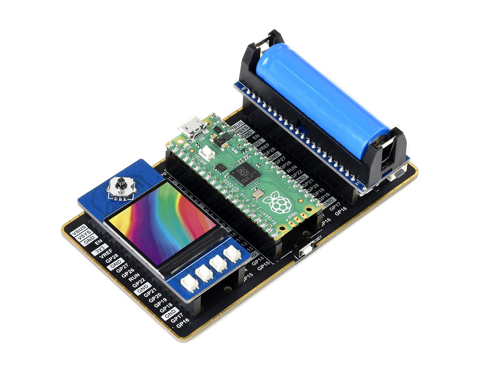 waveshare 1.3 inch LCD Display for Raspberry Pi Pico, IPS Screen Display Module, 65K RGB Colors, 240x240 Pixels, Embedded ST7789 Driver Chip, Using SPI Bus, Compatible with Raspberry Pi Pico Header