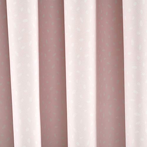 Lush Decor Pixie Fox Geo Blackout Window Curtain Panel, Single Panel, 52" W x 84" L, Pink - 100% Blackout Curtains - White & Pink Curtains for Kids & Baby - Geometric Dots - Bedroom & Nursery Decor