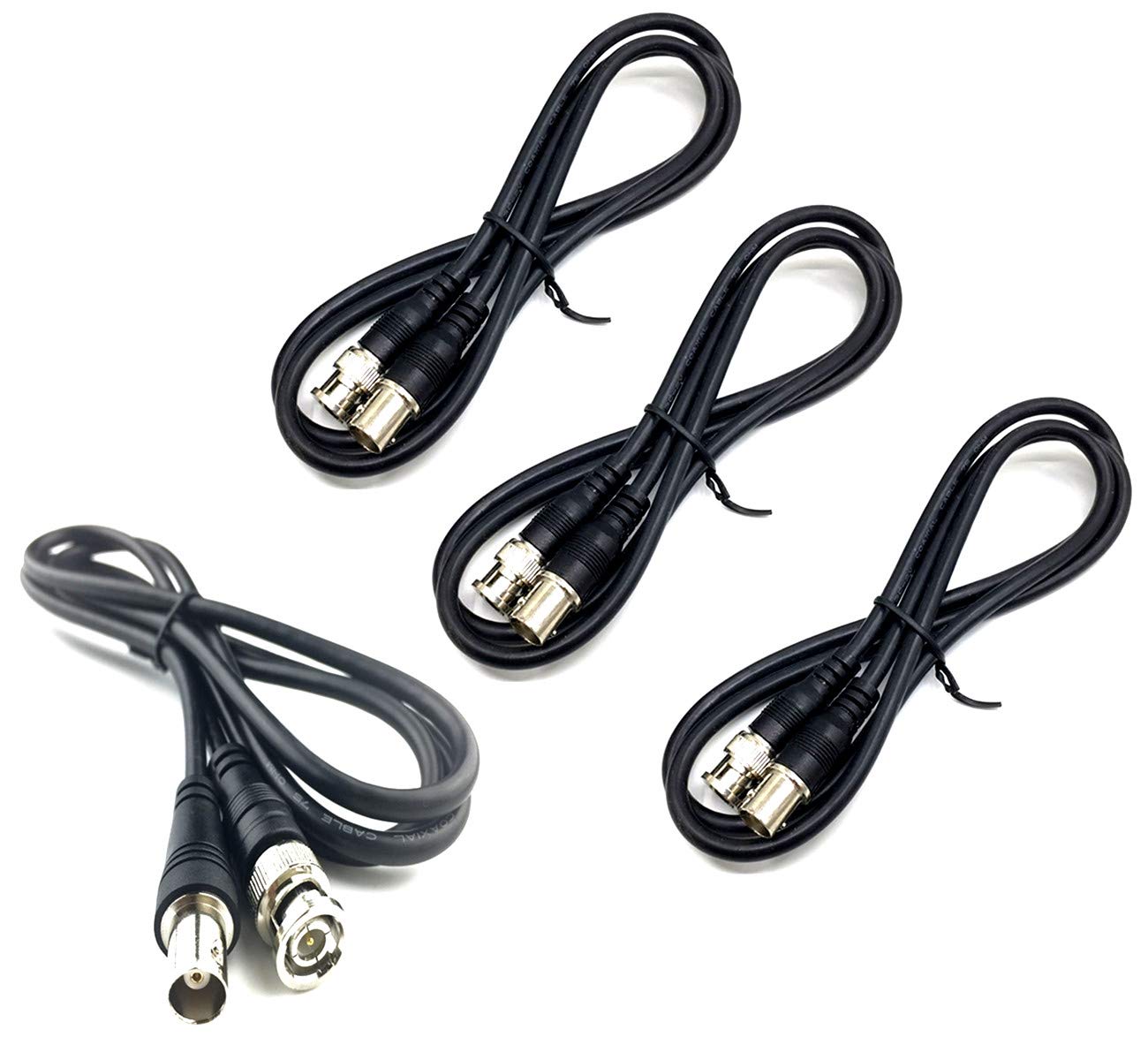 BeElion 4 in Pack 1.6ft/20 BNC Male to Female CCTV Extension Coaxial Line Cable