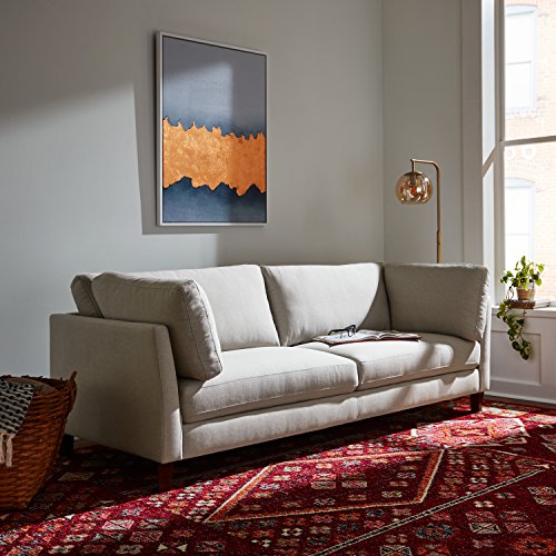 Amazon Brand – Rivet Midtown Contemporary Upholstered Sofa Couch, 92.1"W, Cream
