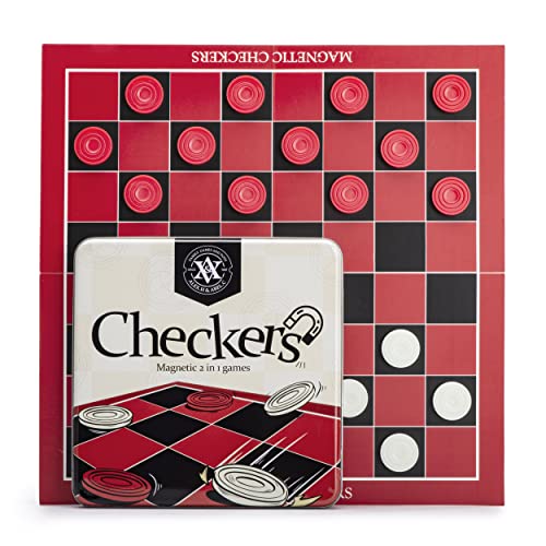 A&A Magnetic Pressman Checkers & Chinese Checkers/Classic Game with Folding Board and Interlocking Checkers/Travel Games