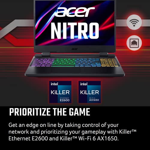 Acer Nitro 5 Gaming Laptop | Intel 12th Gen i7-12650H | NVIDIA GeForce RTX 4060 Laptop GPU | 15.6β FHD 144Hz IPS Display | 16GB DDR5 | 1TB Gen 4 SSD | Killer Wi-Fi 6 | RGB Backlit KB | AN515-58-781P