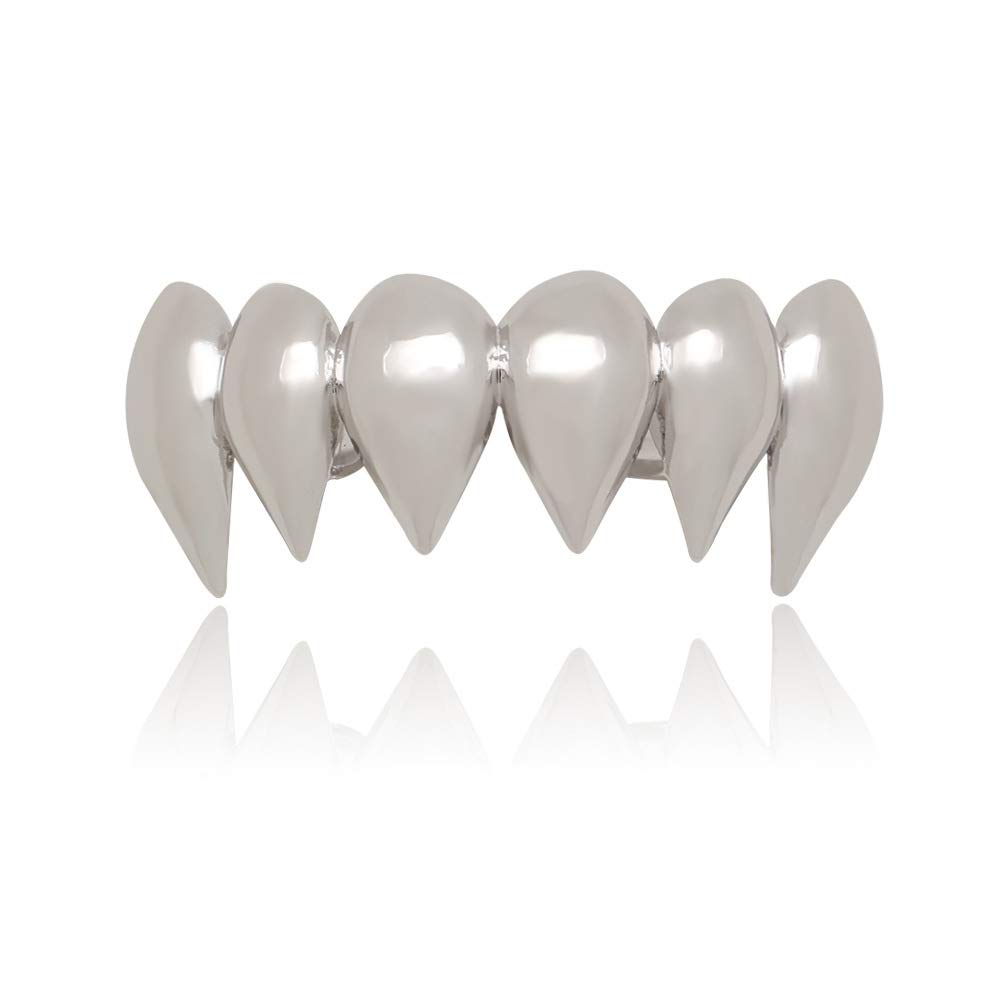 18K Gold Silver Plated Hip Hop Top Vampire Fangs Teeth Grillz