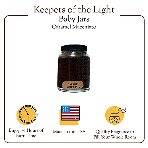 A Cheerful Giver - Caramel Macchiato Baby Scented Glass Jar Candle (6oz) with Lid & True to Life Fragrance Made in USA