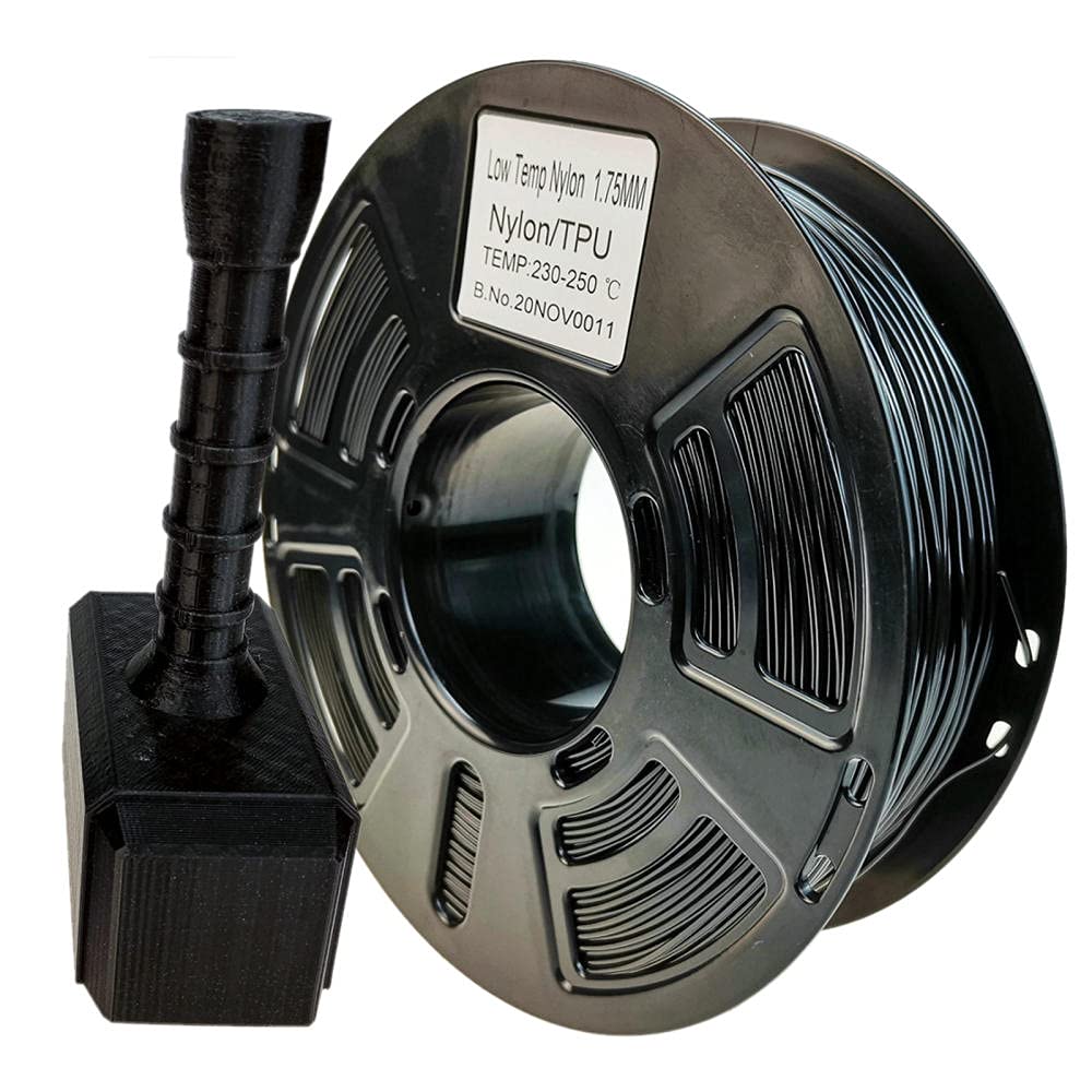 3D Printer Filament 1.75mm, Nylon/TPU Carbon Fiber, High Strength, High Toughness, Temperature Resistance 120°c, 1kg Spool