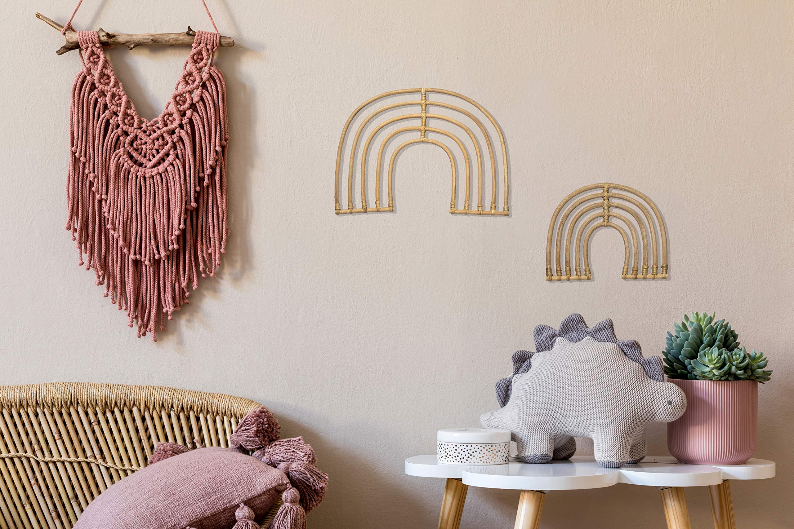 Lucky Love Rattan Rainbow Nursery Decor & Mountain Decor| Baby Room Wall Decor for Baby Girl or Baby Boy