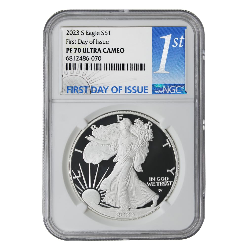 2023 S 1 oz Proof American Silver Eagle PF-70 Ultra Cameo (First Day of Issue) $1 NGC PF70UCAM