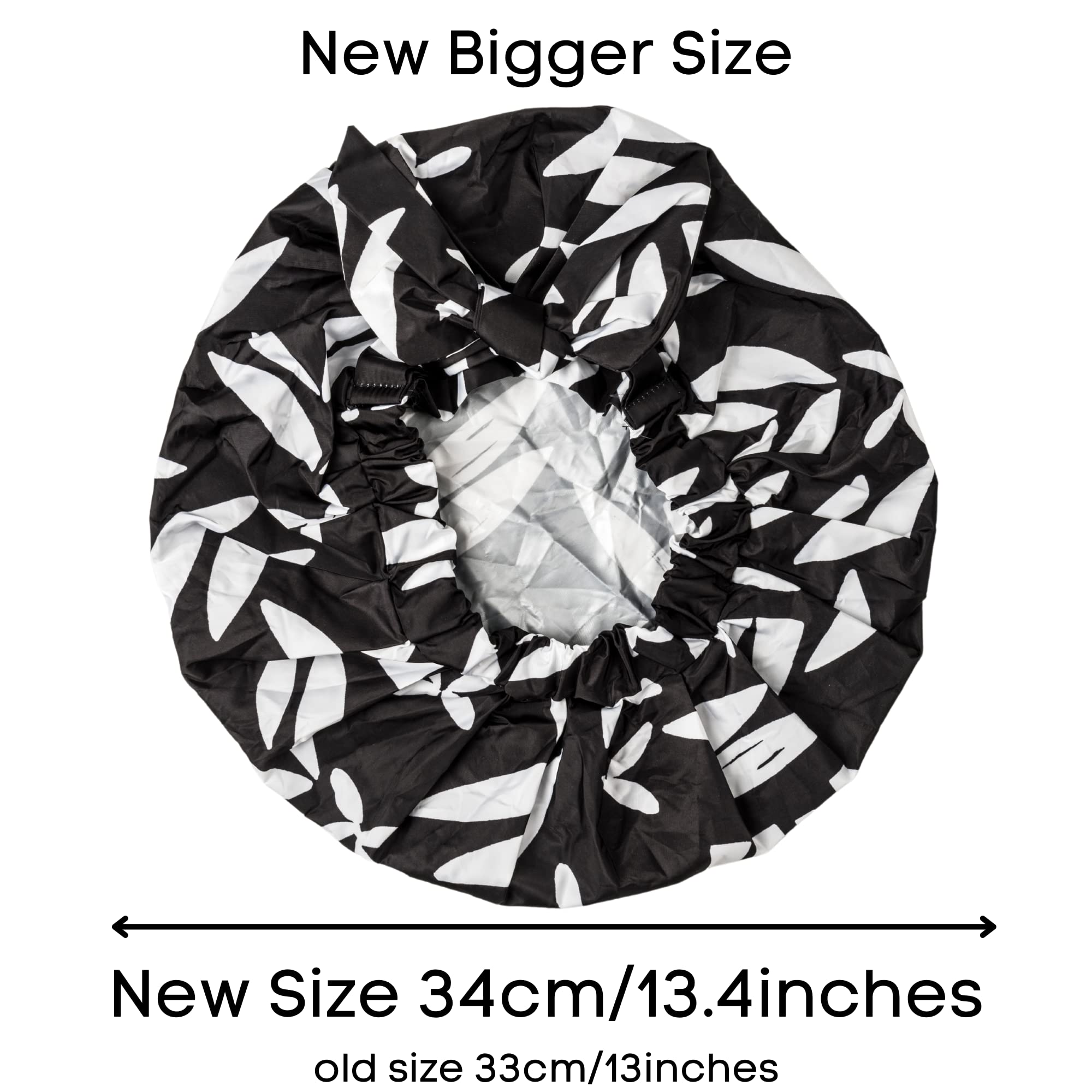 TTAT Shower Cap Extra Large, Afro, Long Thick Locs, Braids, Large & Long Hair, Waterproof PU Lining, Reusable, Adjustable, Great for Home, Spa, Conditioning, Self Care, Hotel & Salon (Cool Breeze)