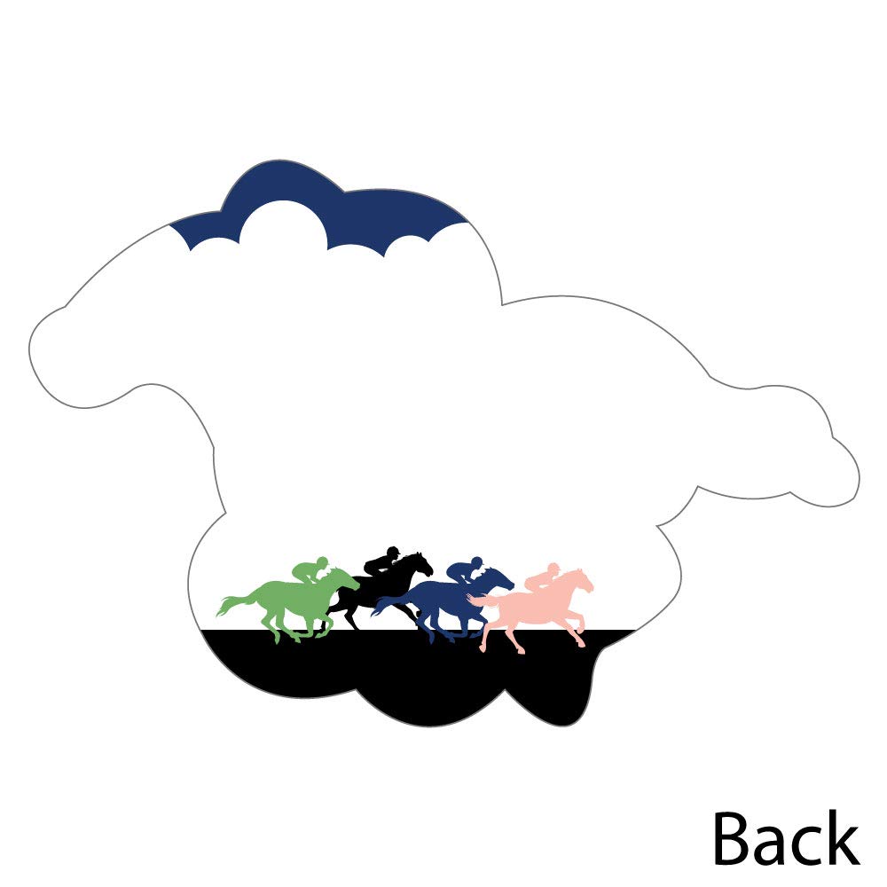 Big Dot of Happiness Kentucky Horse Derby - Shaped Cards - Race Party Thank You Note with Envelopes - Set of 12