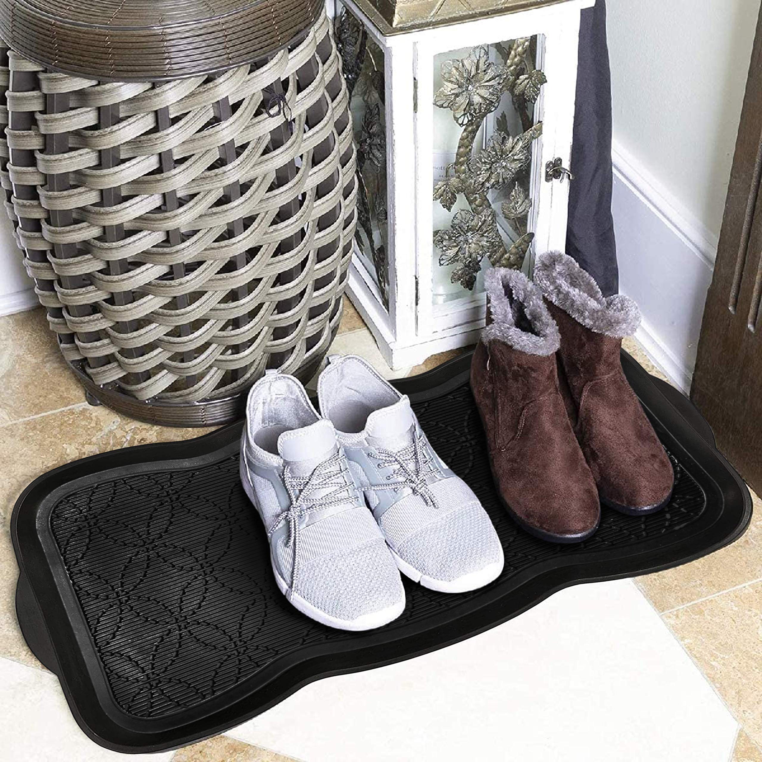 A1 HOME COLLECTIONS A1HC Boot Tray-Water Resistant Rubber Utility Shoe Mat 16"x31" for Indoor and Outdoor Use in All Seasons Multi-Purpose Boot Tray Mat