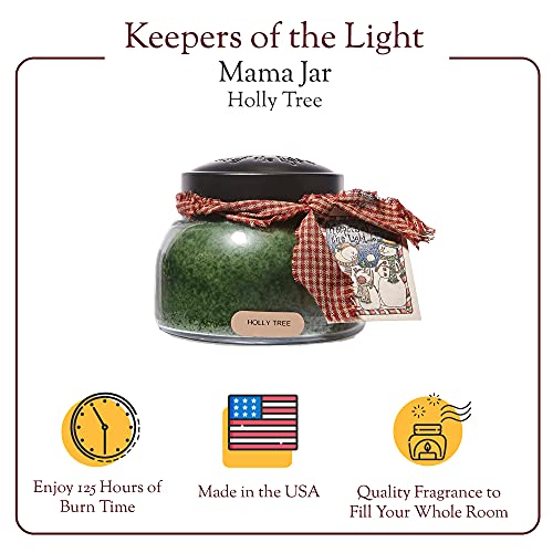 A Cheerful Giver - Holly Tree Mama Scented Glass Jar Candle (22oz) with Lid & True to Life Fragrance Made in USA