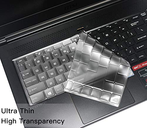 CaseBuy Premium Clear Keyboard Cover for MSI GS65 GF63 Stealth Thin 15.6"/MSI PS63 P65 WP65 WS65 15.6 Inch/MSI PS42 14 Inch Gaming Laptop, Ultra Thin Dustproof Protective Skin, TPU