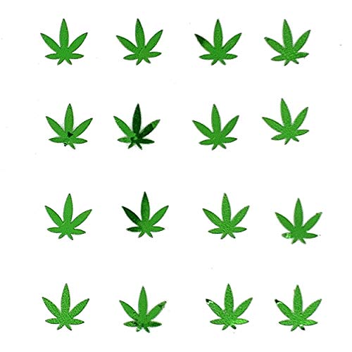Confetti Marijuana Leaf 3/8" Green - Retail Pack #9713 QS0