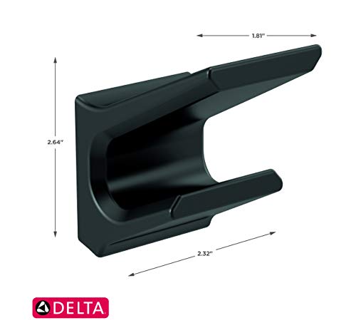 Delta Faucet 79936-BL Pivotal Wall Mounted Double Towel Hook in Matte Black, Bathroom Accessories