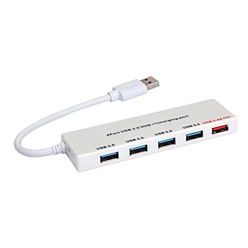 Lysee USB Cables - HL 2017 Portable USB 3.0 4-Port High Speed Hub with USB1.1/2.0 1 Charging Port oct17 - (Color: White, Length: < =0.5m)