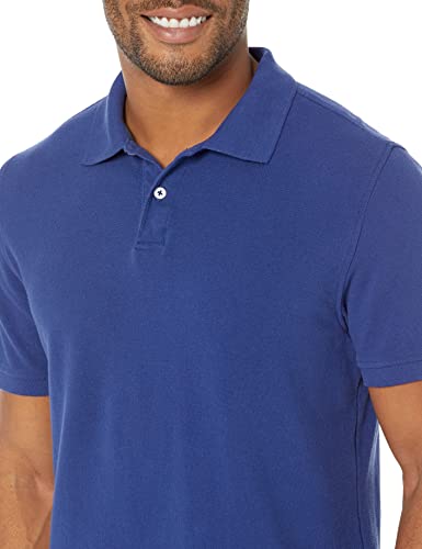Amazon Essentials Men's Slim-Fit Cotton Pique Polo Shirt, Navy, Medium