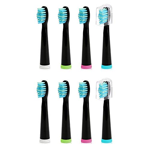 GSParts Replacement Brush Heads for Fairywill Soft Bristle Black 8 Pack FW-917 507 508