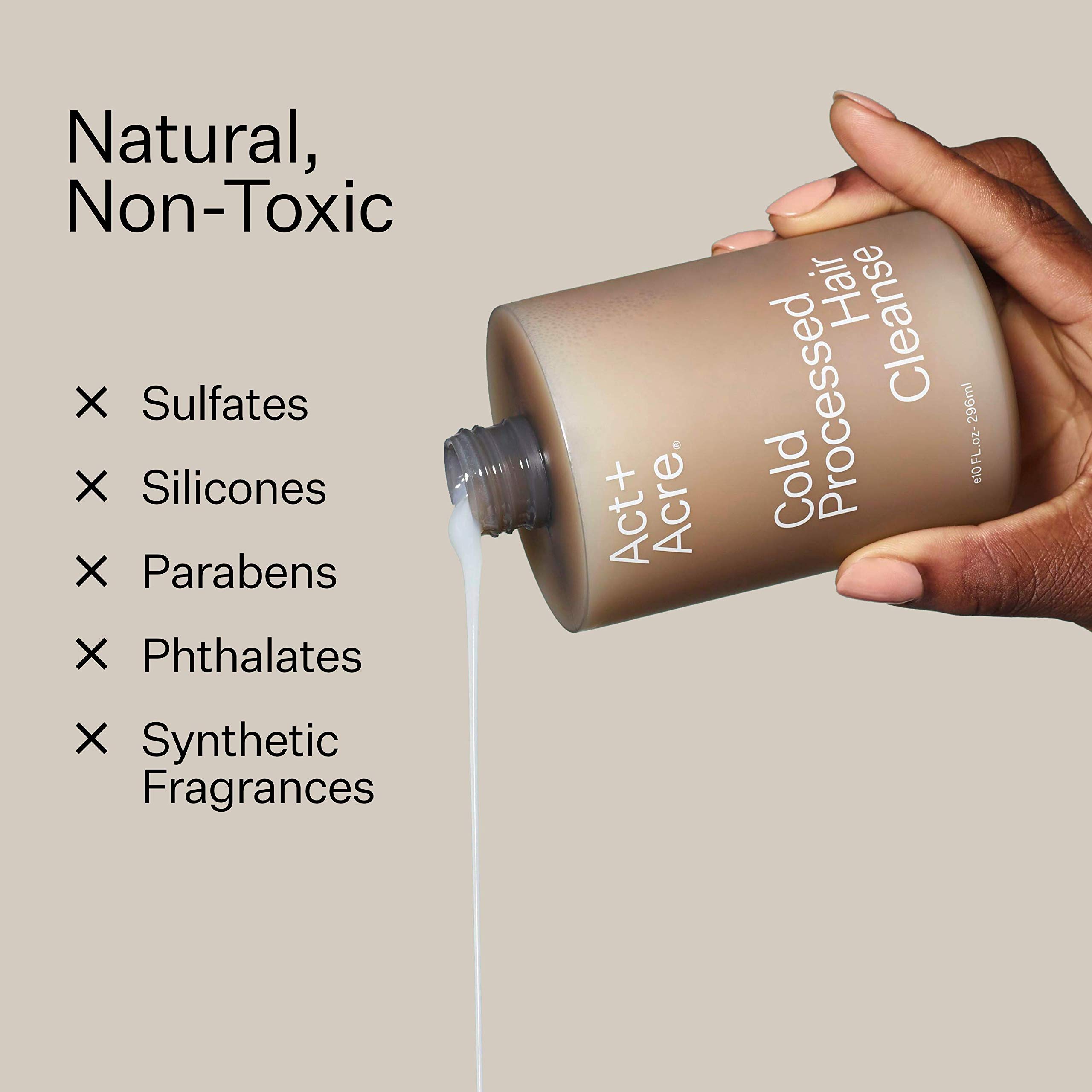 ACT+ ACRE Cold Processed Balancing Shampoo - Clarifying Cleanse for Build Up - Sulfate Free Gentle Hair Treatment with Moringa Oil - Moisturize and Strengthen Damaged Hair (10 Fl.oz)